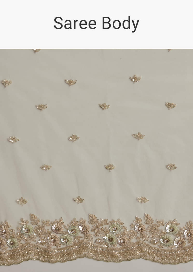 Buy Mint Green Net Saree With Heavy Embroidery | KALKI Fashion USA