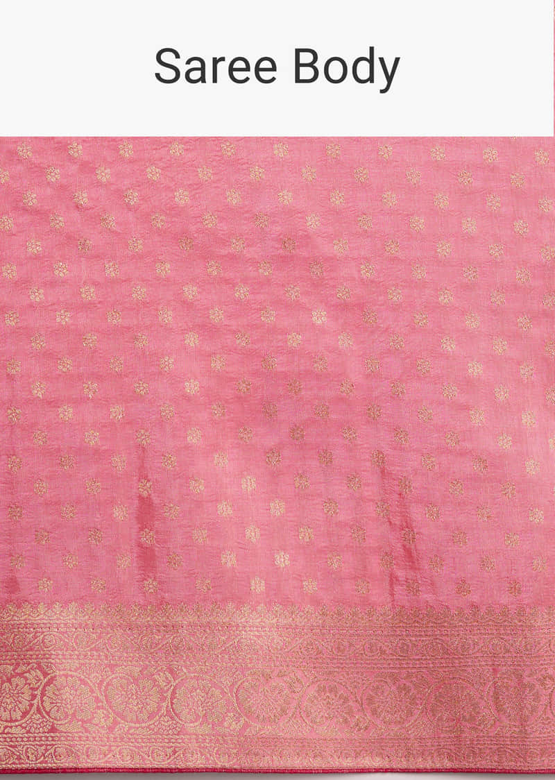 Buy Pink Gajari Dola Silk Saree With Butti Weave| KALKI Fashion Global