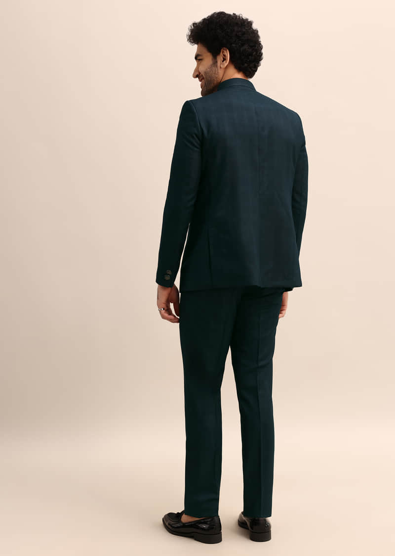 Buy Teal Blue Thread Work Jodhpuri Suit For Men | KALKI Fashion Global